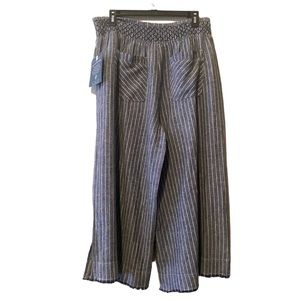 Democracy | Pants & Jumpsuits | Democracy Blue Linen Blend Stripe High ...